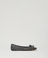 Ballet flats with all-over rhinestones Woman, Black | TWINSET Milano