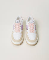 Colour block leather trainers Woman, Purple | TWINSET Milano
