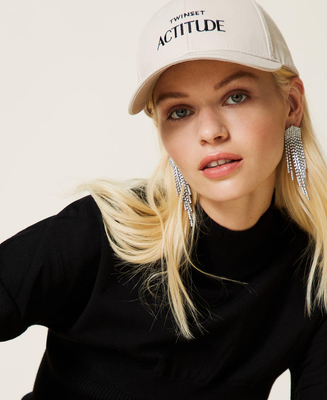 Baseball cap with logo Woman, Beige | TWINSET Milano