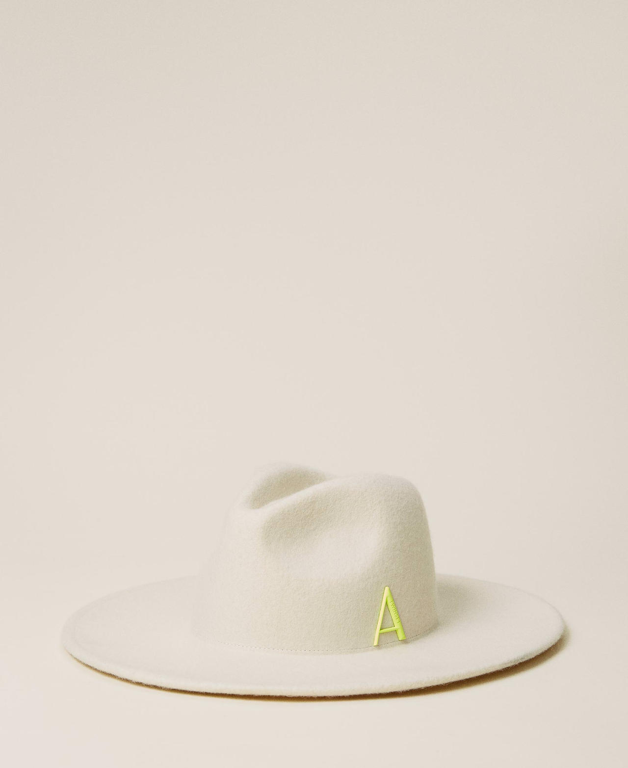 Hut „Onyx“ aus Tuch mit Logo Frau, Weiß | TWINSET Milano