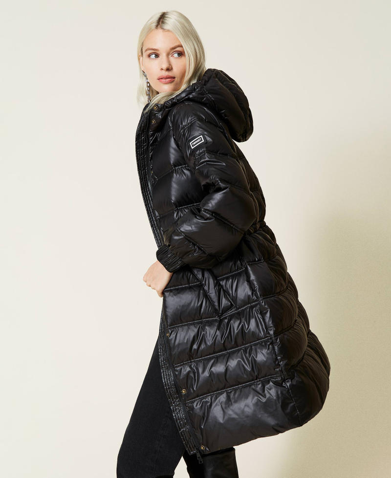 Long puffer jacket with real down Woman, Red | TWINSET Milano