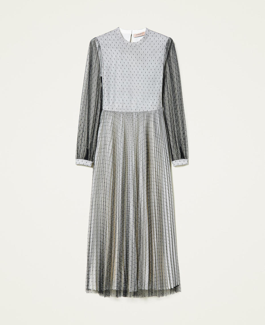 Vestido largo de tul plumetis Mujer, Negro | TWINSET Milano