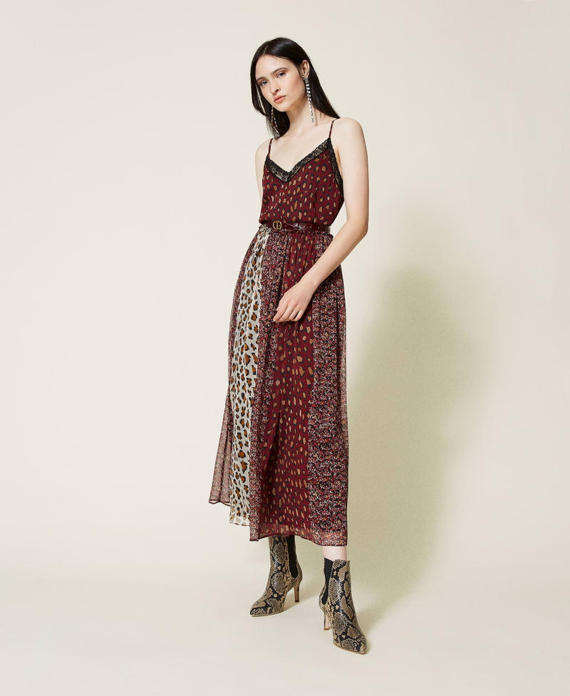 Printed creponne dress Woman, Patterned | TWINSET Milano