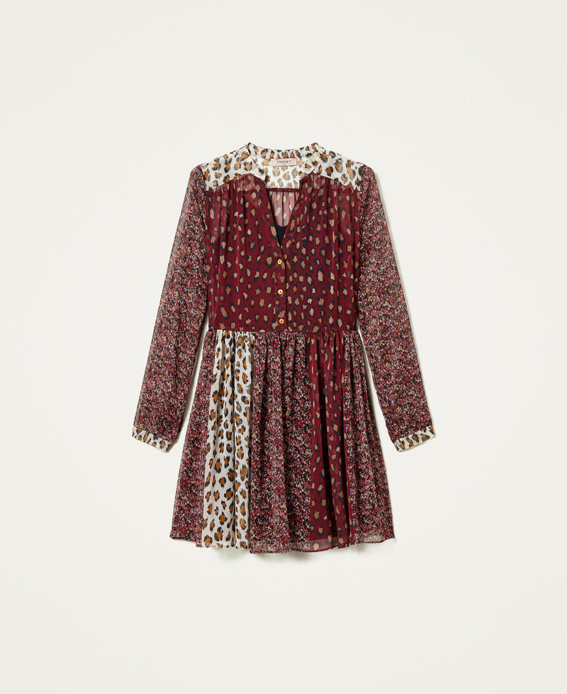 Printed Creponne Short Dress Woman Patterned Twinset Milano