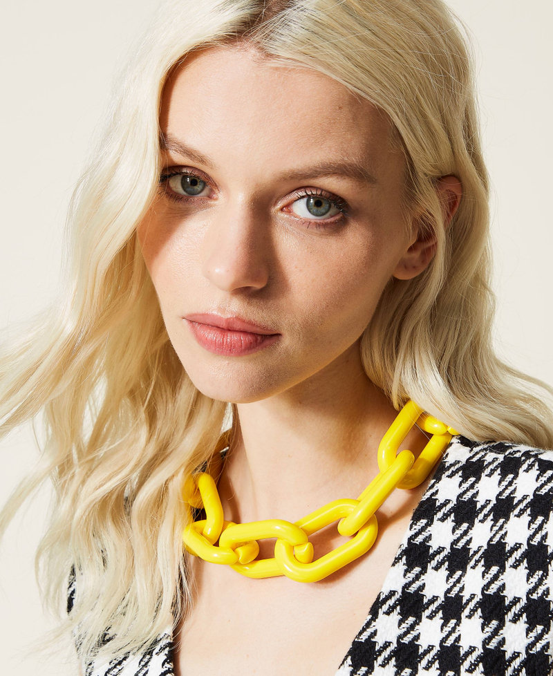 Collar con maxi cadena Mujer, Amarillo | TWINSET Milano