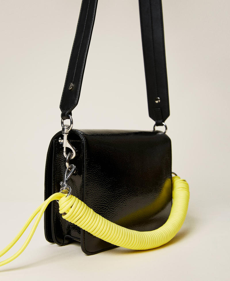 Shoulder bag with neon-coloured details Woman, Black | TWINSET Milano