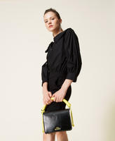 Short dress with maxi collar Kobieta, Czarny | TWINSET Milano