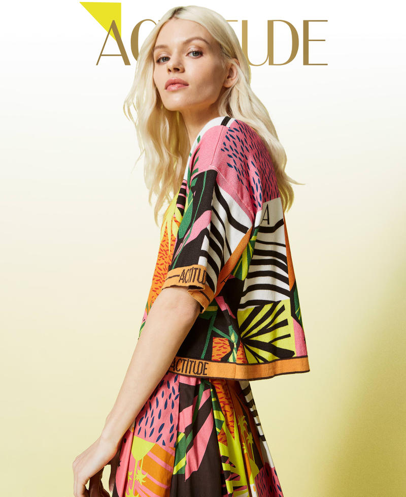 Printed boxy jumper Woman, Patterned | TWINSET Milano