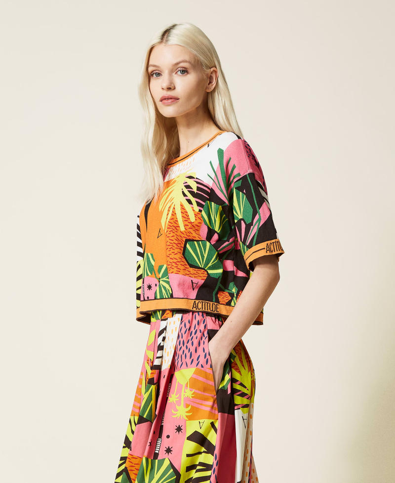 Printed boxy jumper Woman, Patterned | TWINSET Milano