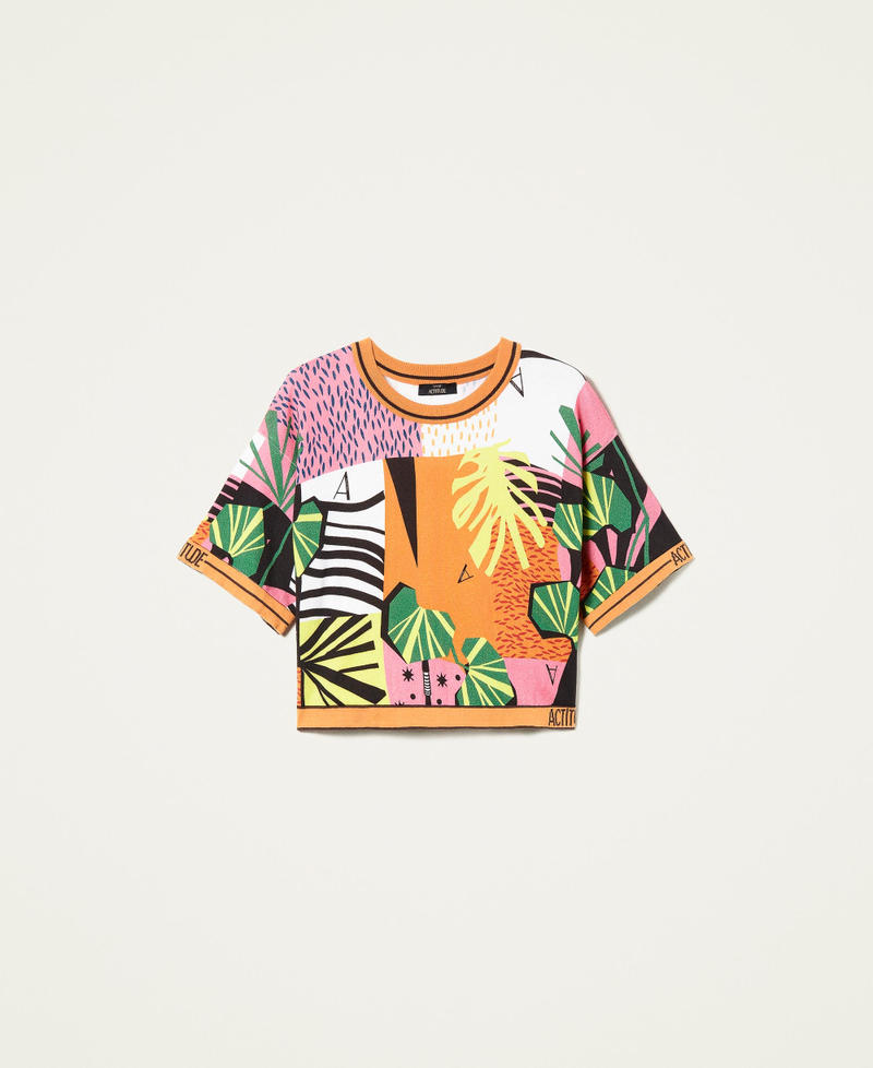 Printed boxy jumper Woman, Patterned | TWINSET Milano