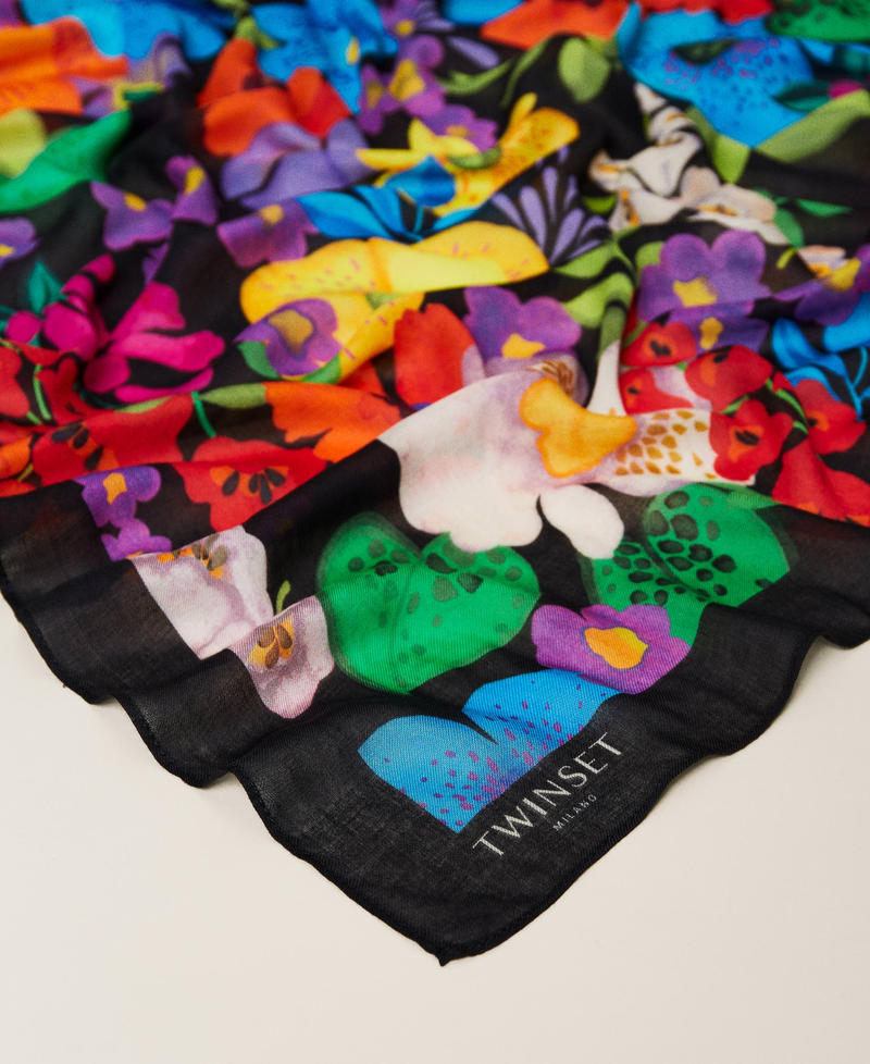 Keffieh avec imprimé floral