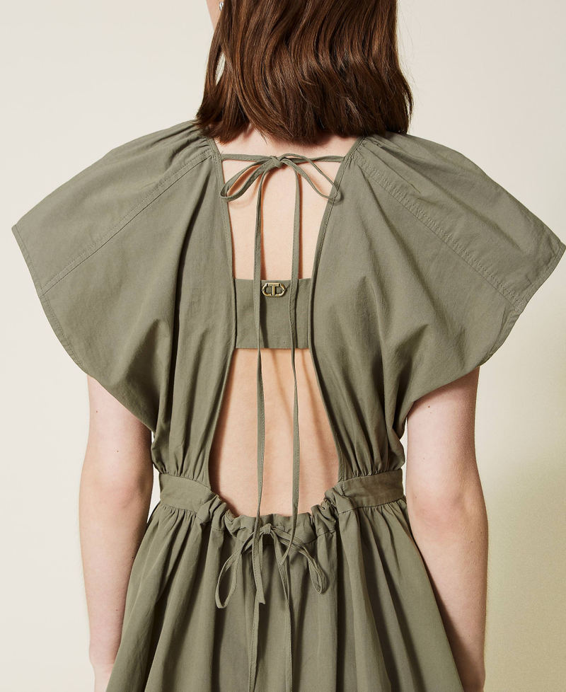 Vestido de popelina con fruncido Vestido de popelina con fruncido