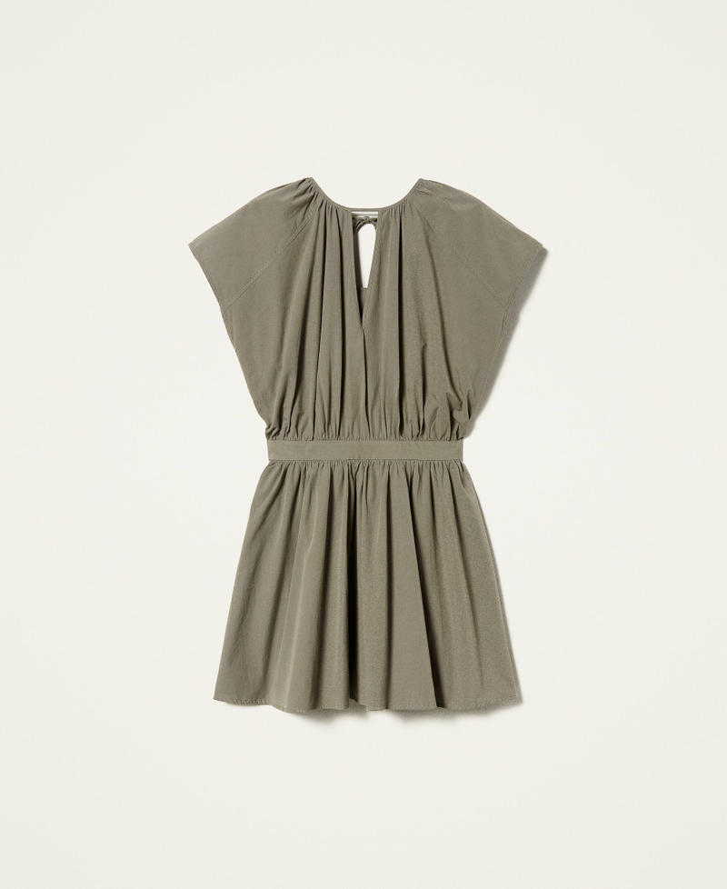 Vestido de popelina con fruncido