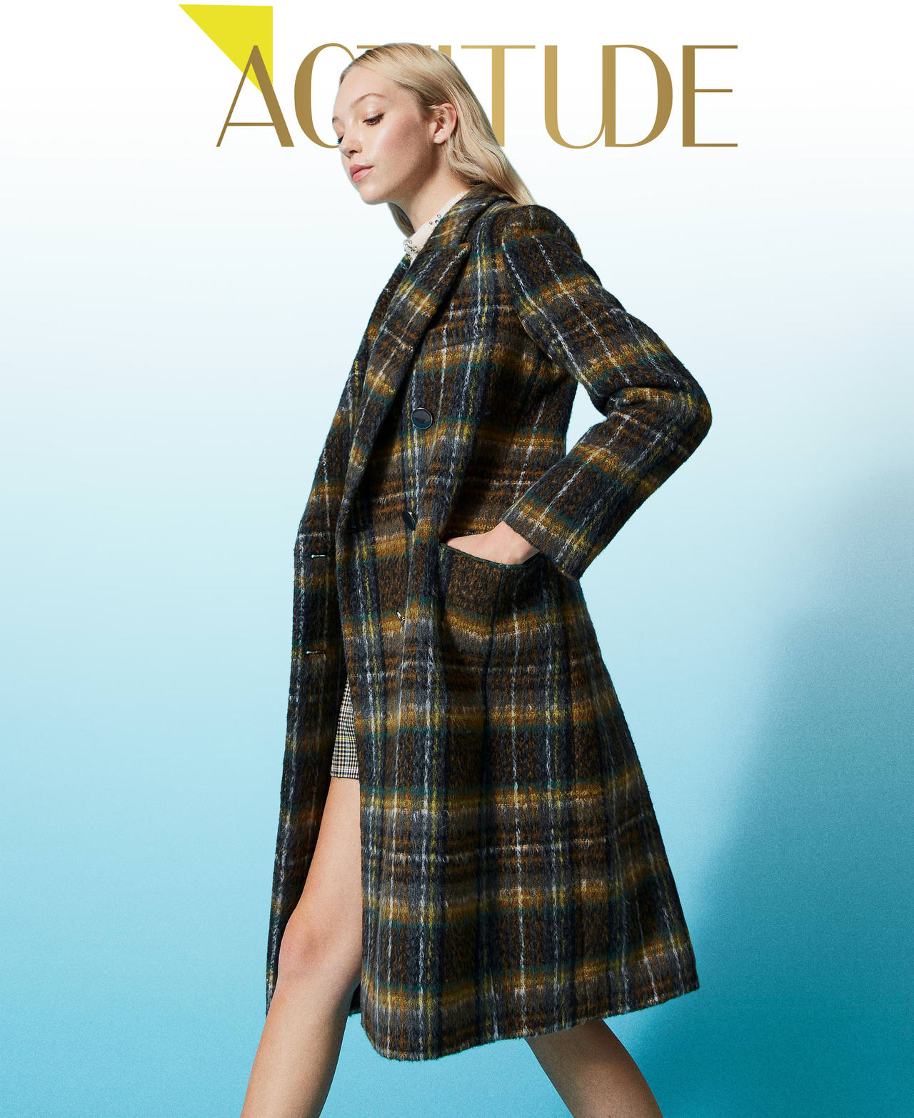 Abrigo largo de cuadros de paño Mujer, Marrón | TWINSET Milano