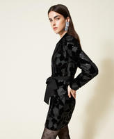 Velvet dress with sequin embroidery Kobieta, Czarny | TWINSET Milano
