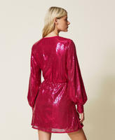 Full sequin wrap-around dress Kobieta, Różowy | TWINSET Milano