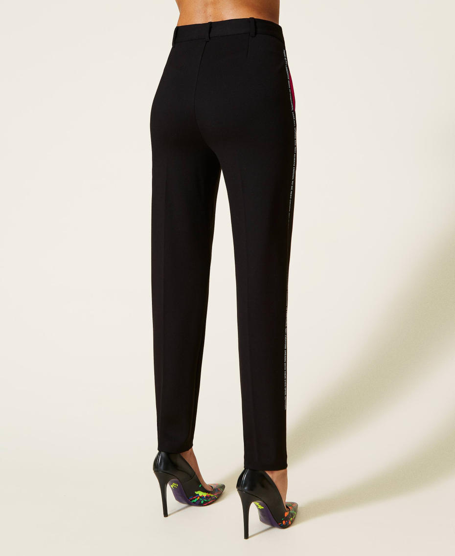 Pantalón pitillo MYFO con estampado Mujer, Negro | TWINSET Milano