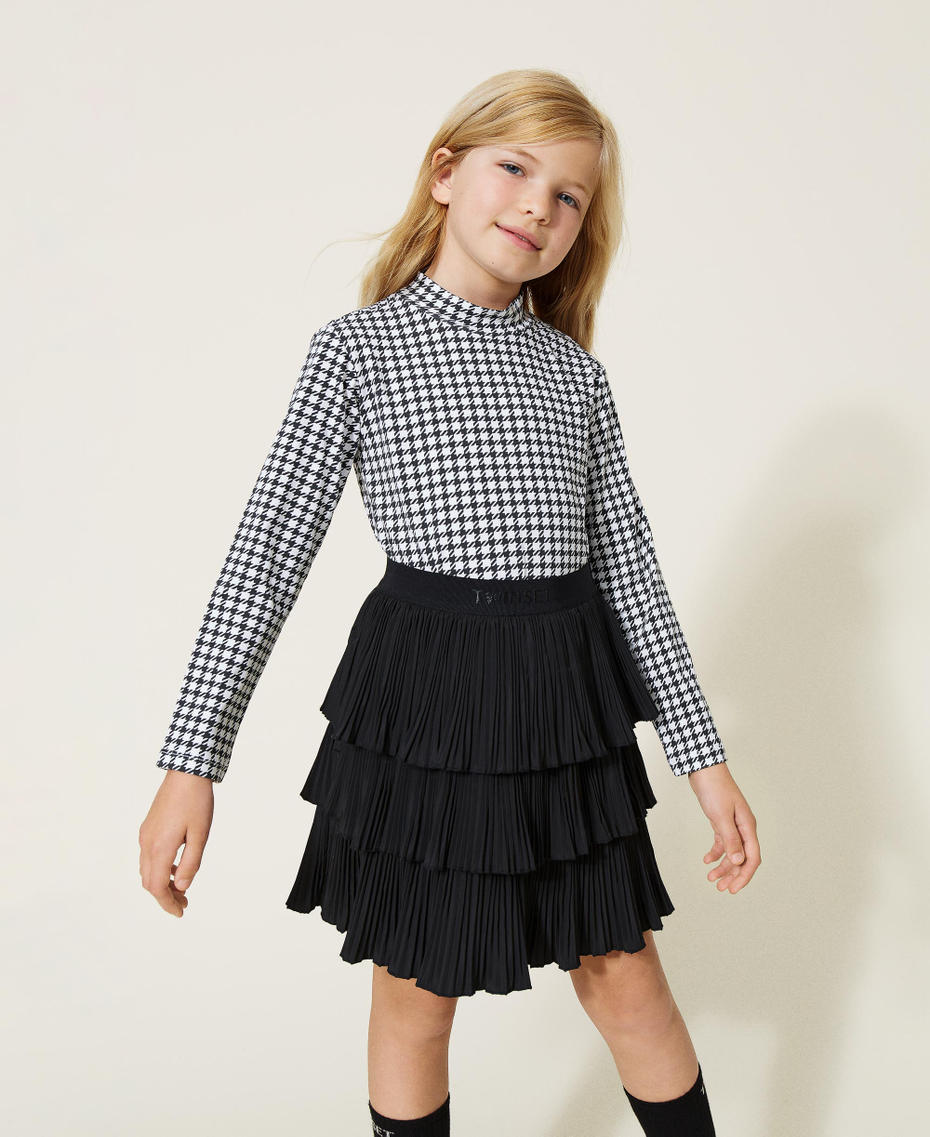 Jupe en taffetas plissé Fille, Noir | TWINSET Milano