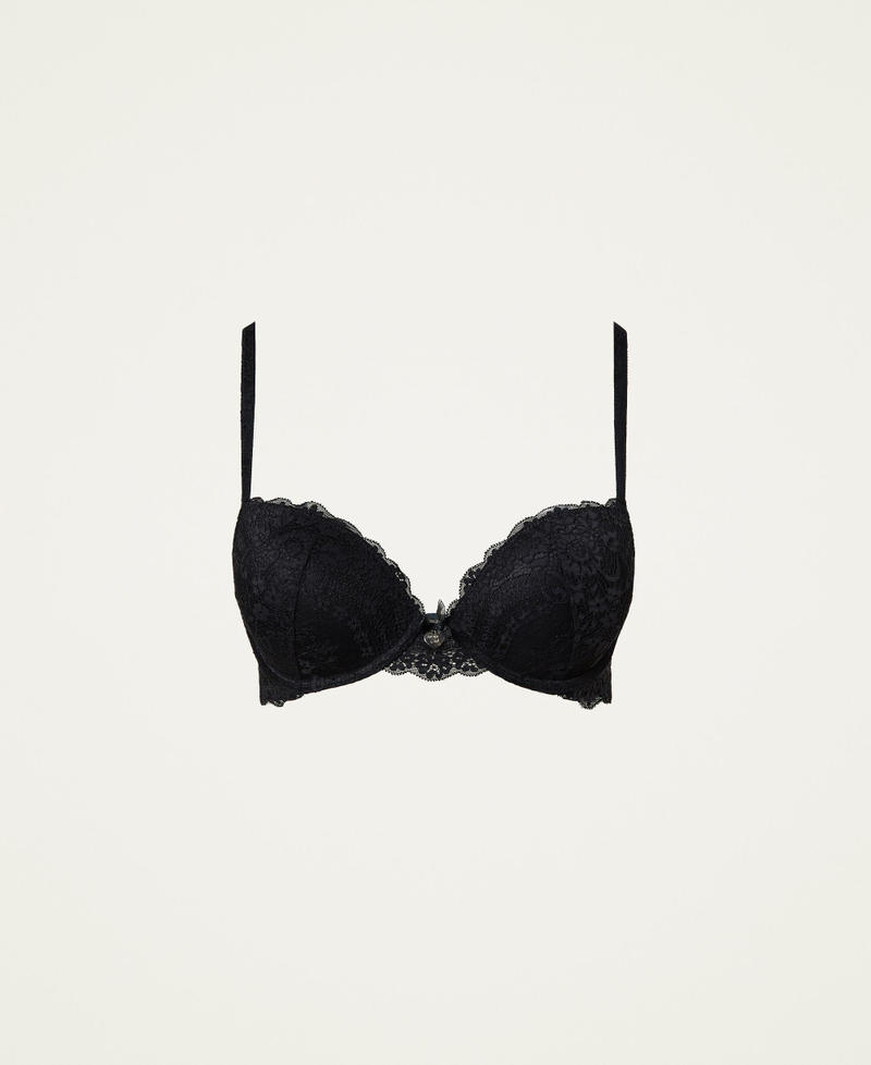 Lace push-up bra Woman, Black | TWINSET Milano