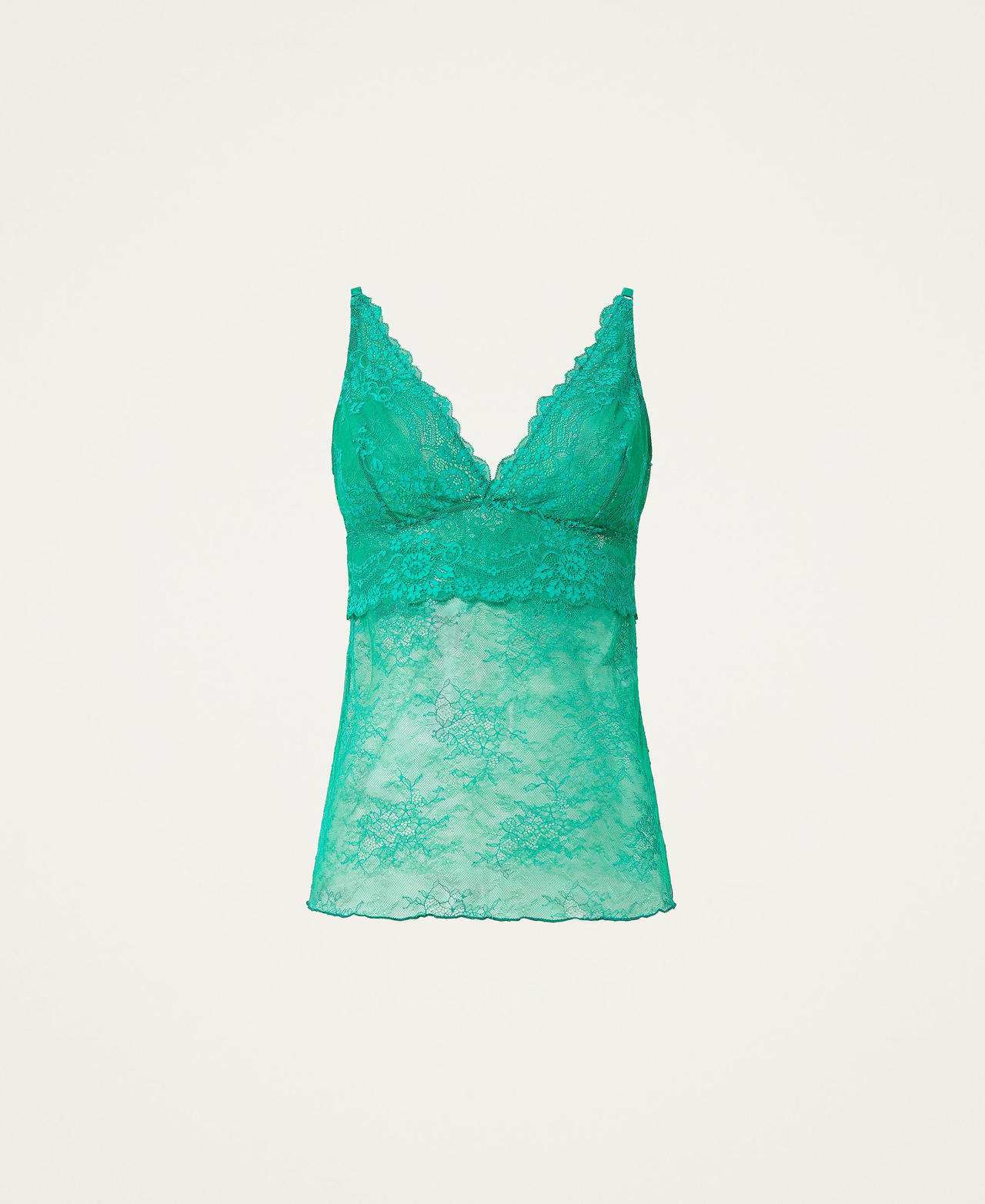 Top intimo in pizzo Donna, Verde | TWINSET Milano