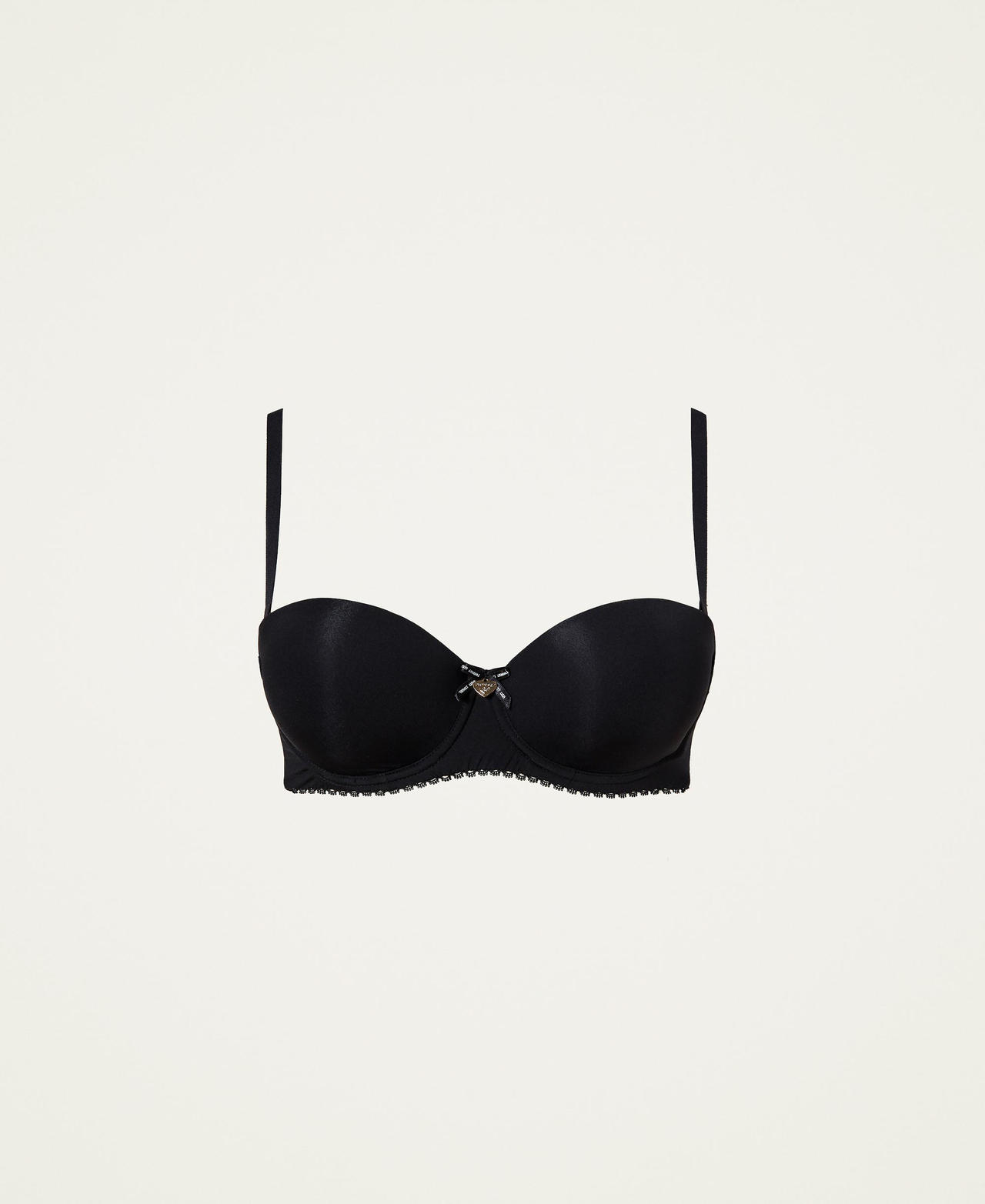 Bandeau bra with tiny bow Woman, White | TWINSET Milano