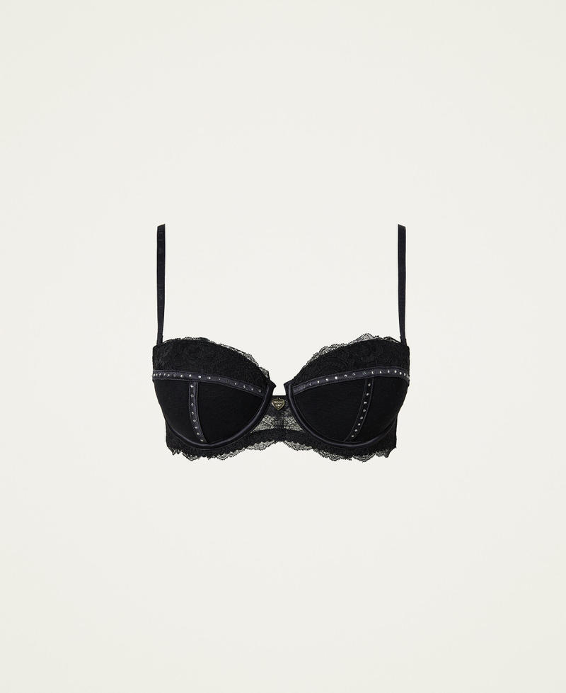Padded balconette bra Woman, Black | TWINSET Milano
