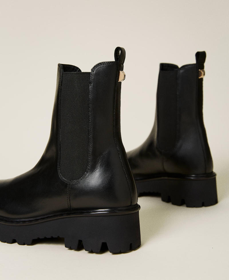 Chelsea boots with stud Woman, Black | TWINSET Milano
