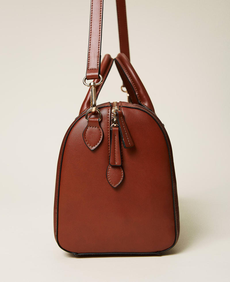 Bowler bag with fadeout and logo Woman, Orange | TWINSET Milano