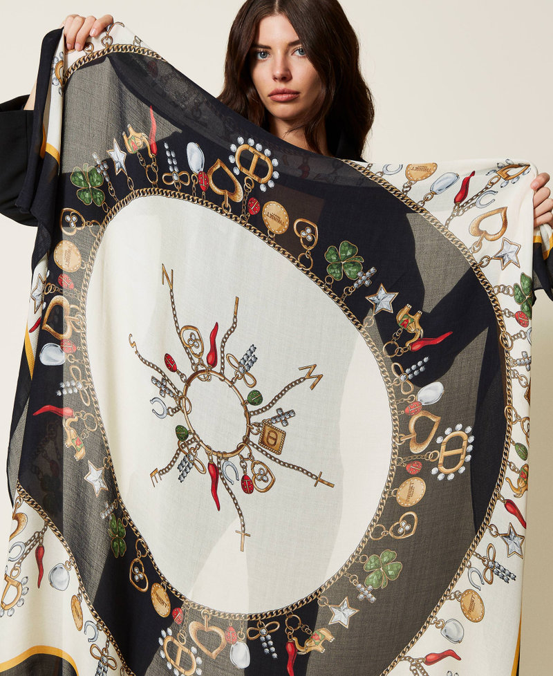 Printed modal kefiah Woman, Patterned | TWINSET Milano