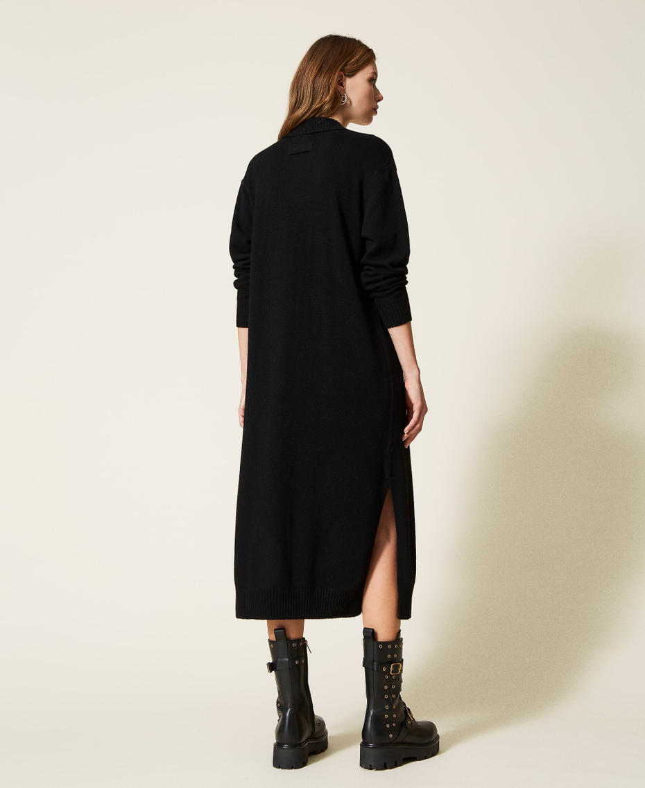 Cárdigan largo de tejido Treeblend Mujer, Negro | TWINSET Milano