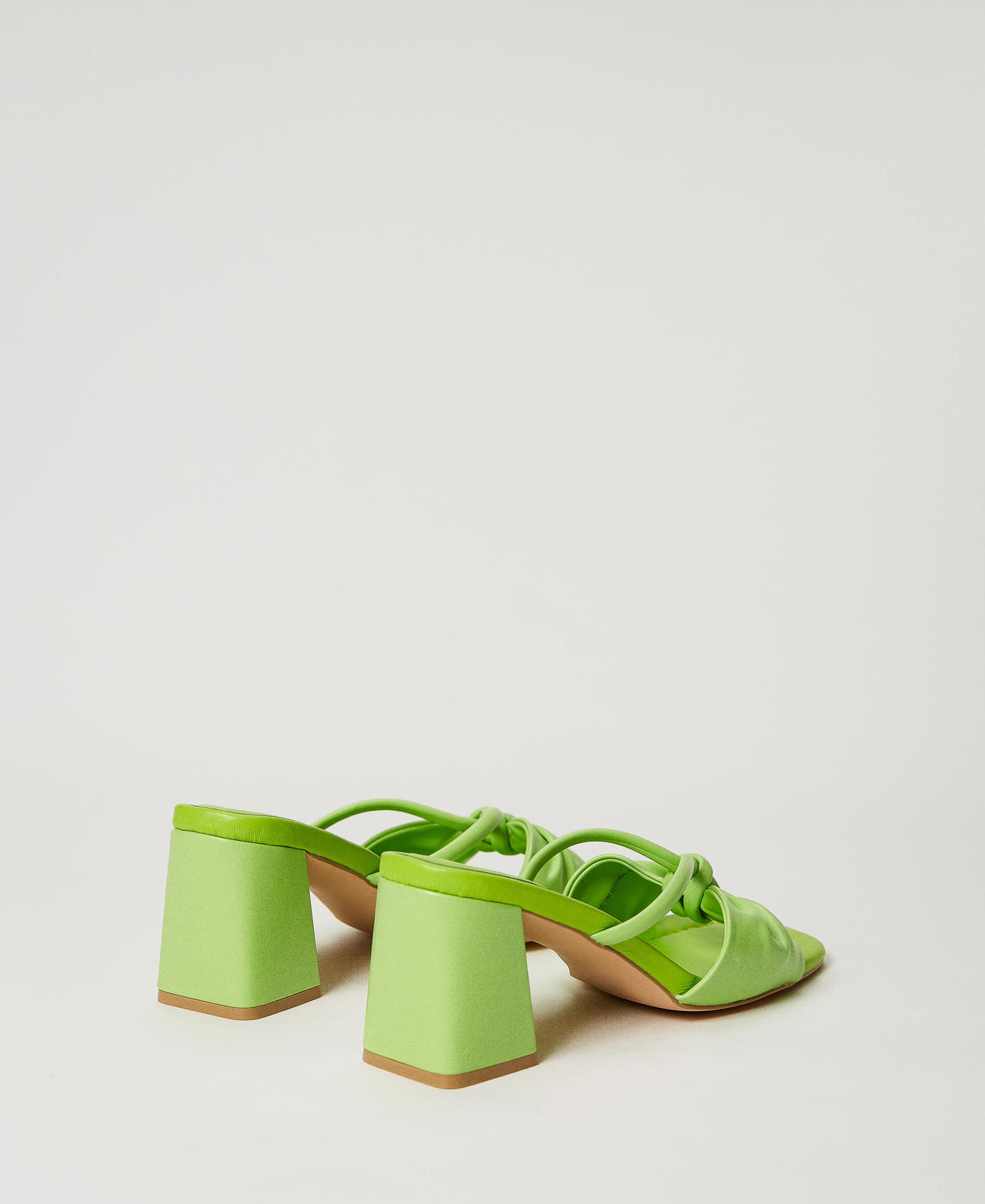 Sandali mules con nodo Donna, Verde | TWINSET Milano