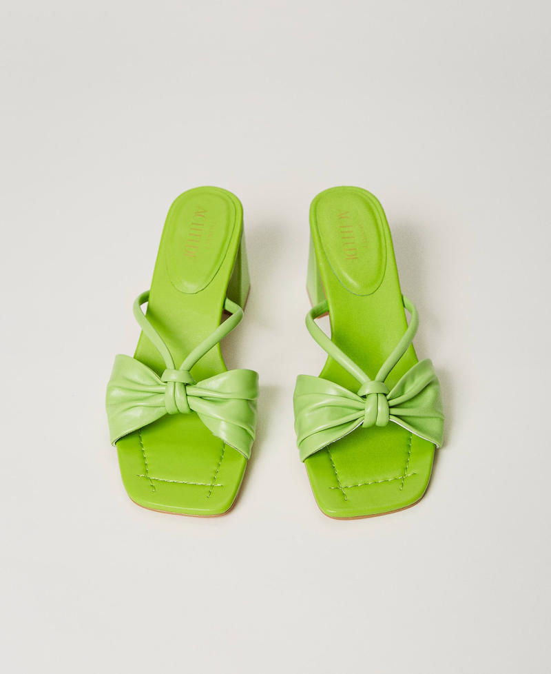 Sandali mules con nodo Donna, Verde | TWINSET Milano