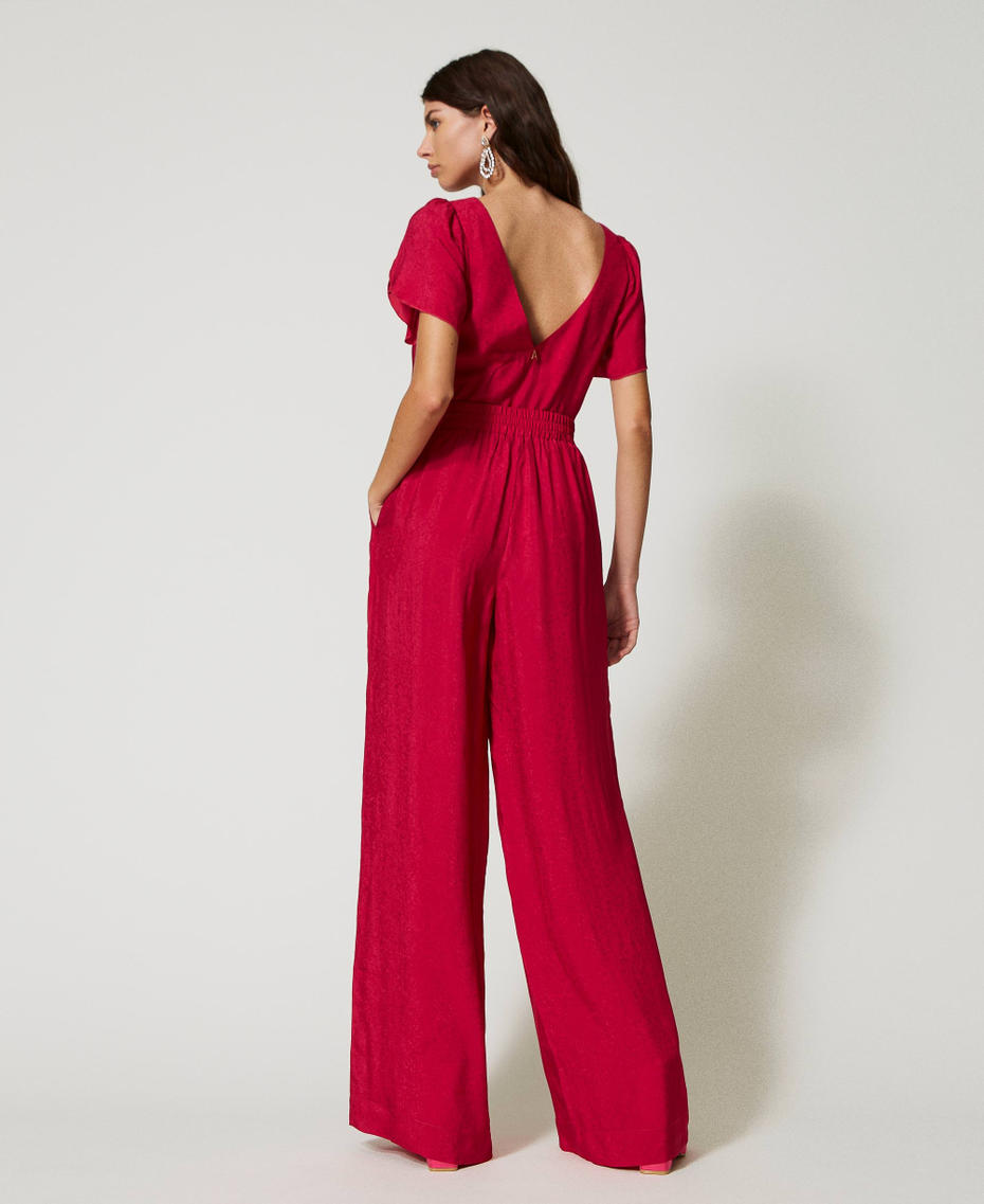 Pantalon palazzo jacquard Femme, Fuchsia | TWINSET Milano