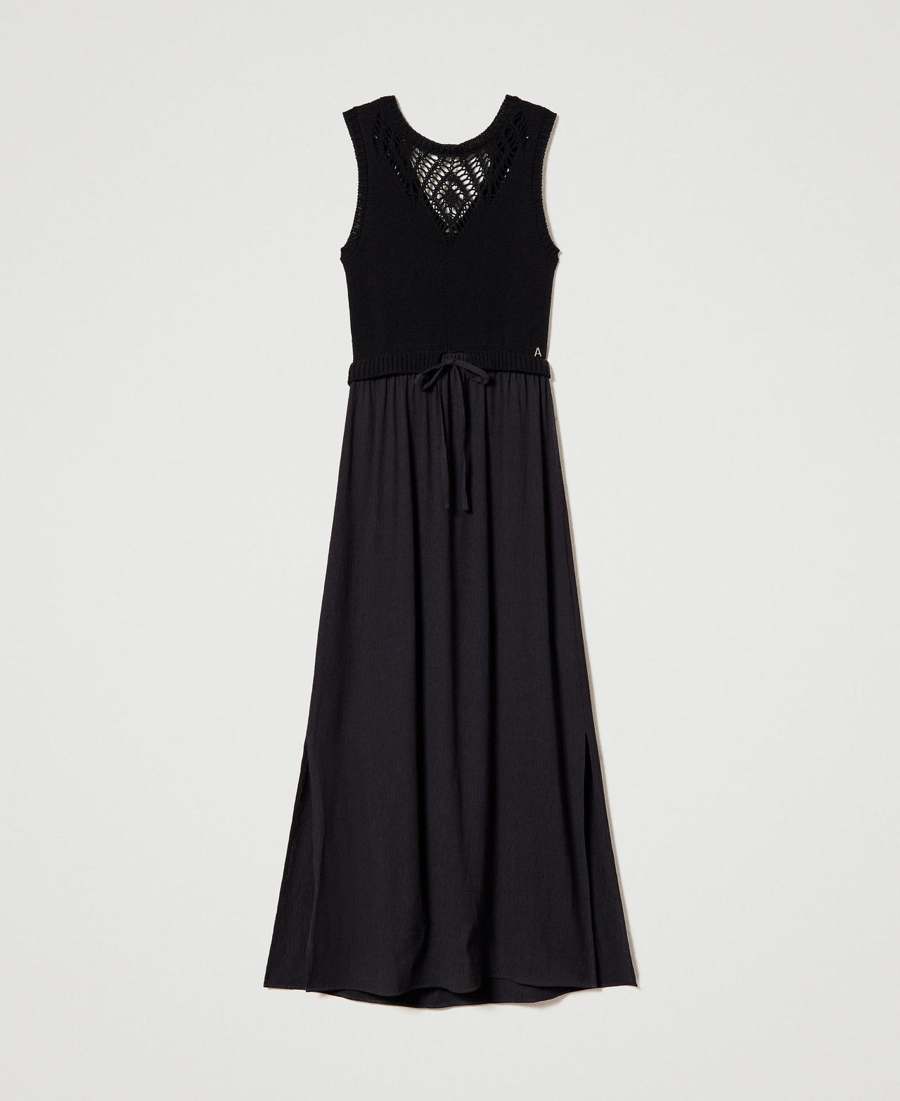 Vestido largo de punto de doble uso Mujer, Negro | TWINSET Milano