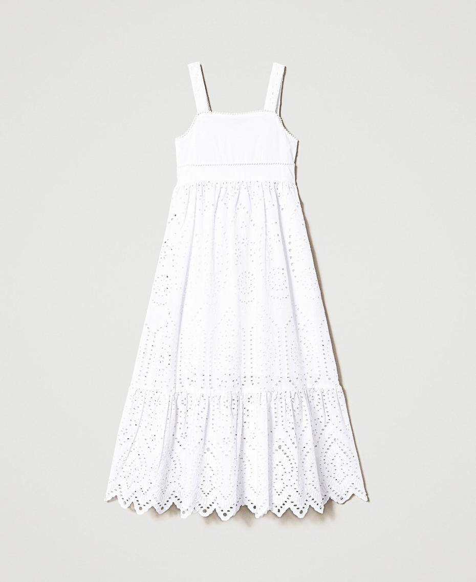 Robe longue en mousseline avec broderie anglaise Enfant, Blanc ...