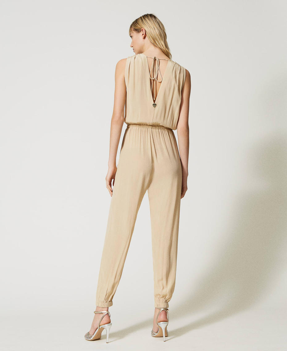 Mono con escote pronunciado Mujer, Beige | TWINSET Milano