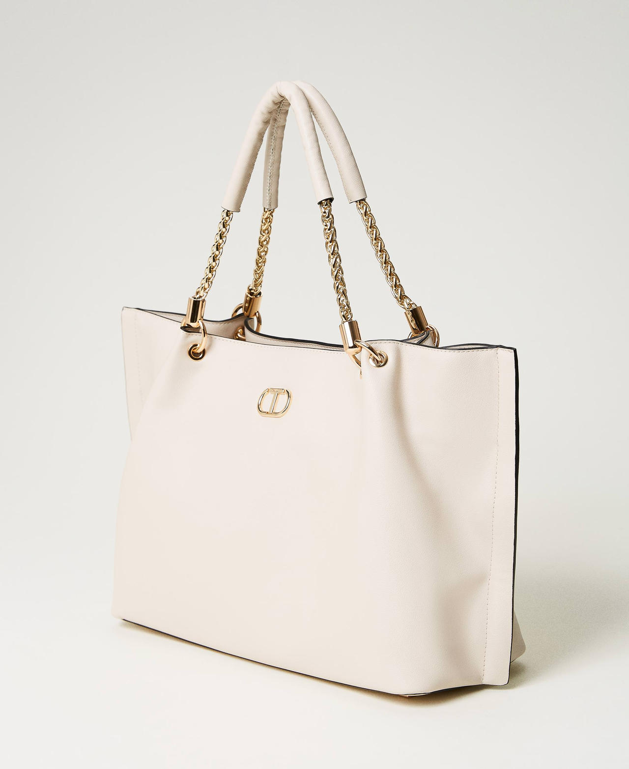 Borsa shopper con catene torchon Donna, Bianco | TWINSET Milano