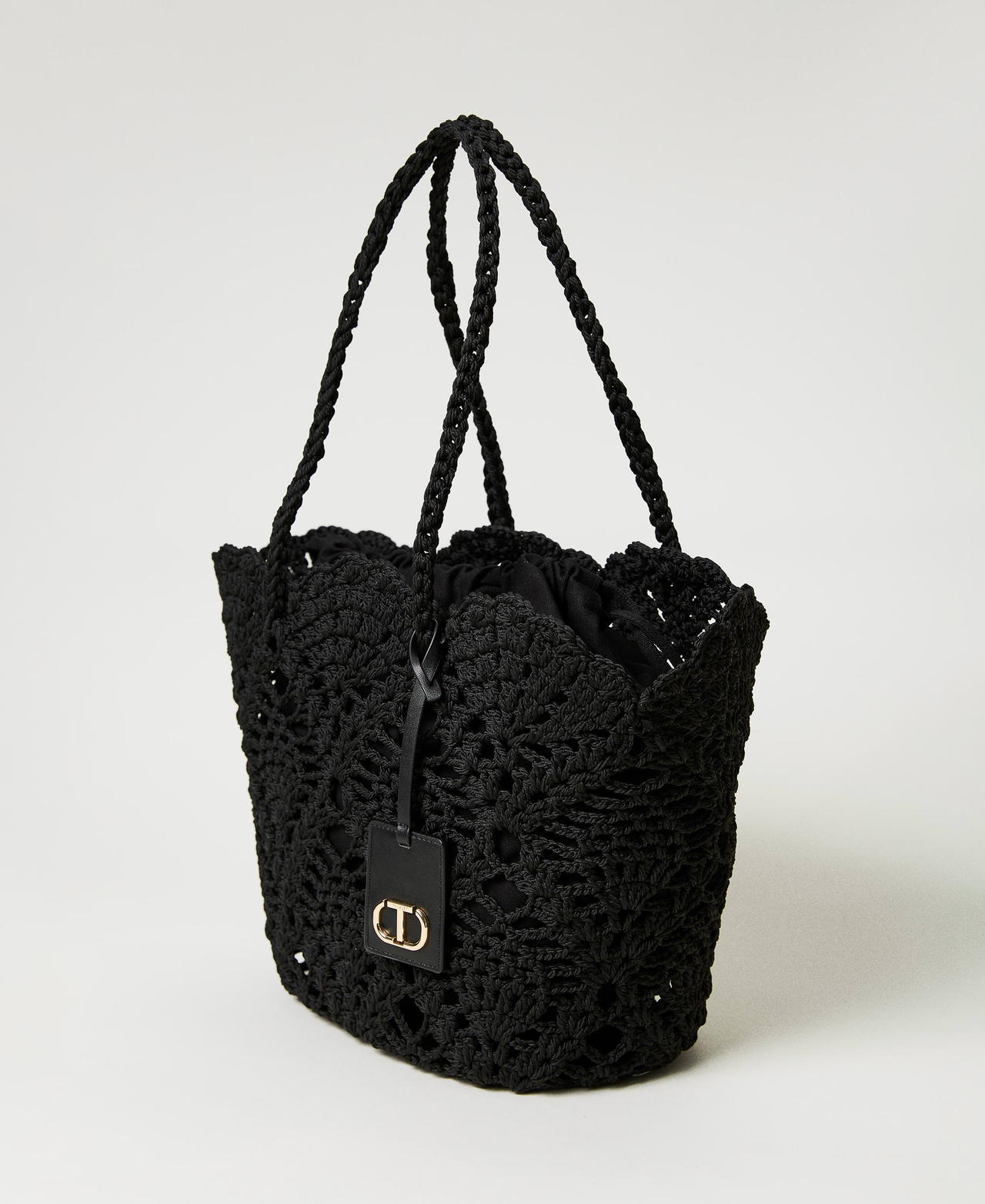 Borsa shopper crochet Donna, Nero | TWINSET Milano