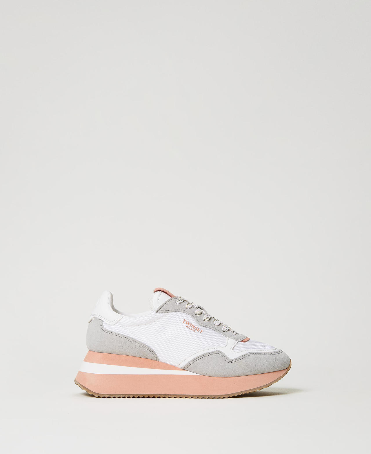 Baskets compensées avec semelle colorée Femme, Blanc | TWINSET Milano