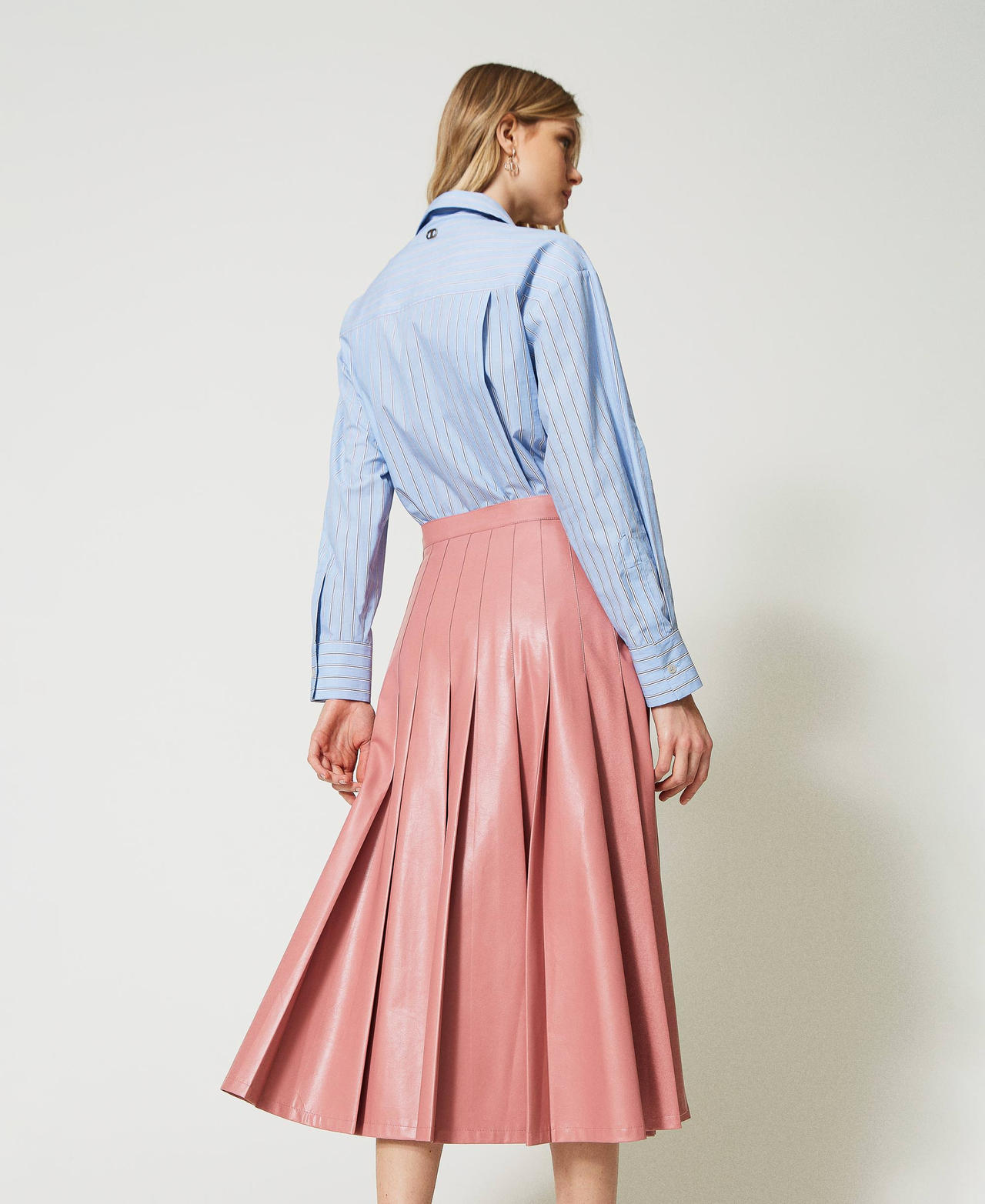 Gonna longuette a pieghe Donna, Rosa | TWINSET Milano