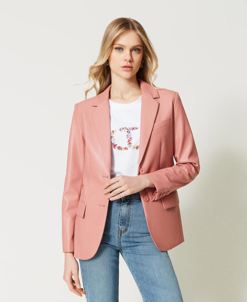 Giacca blazer effetto pelle Donna, Rosa | TWINSET Milano
