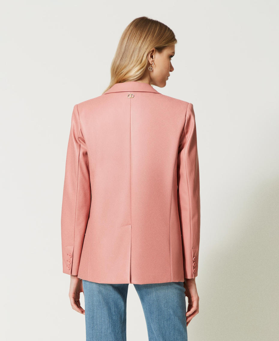 Giacca blazer effetto pelle Donna, Rosa | TWINSET Milano