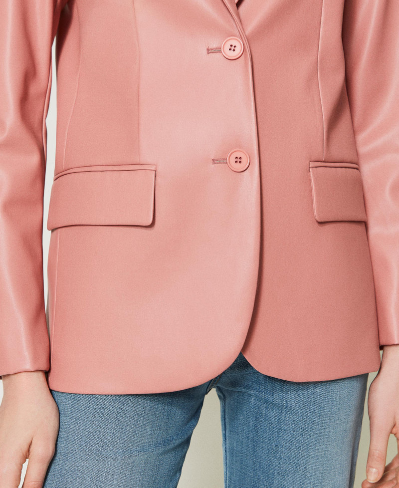 Giacca blazer effetto pelle Donna, Rosa | TWINSET Milano