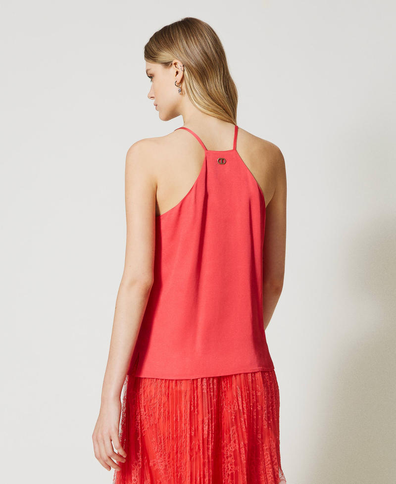 Top in raso con spalline Donna, Rosa | TWINSET Milano