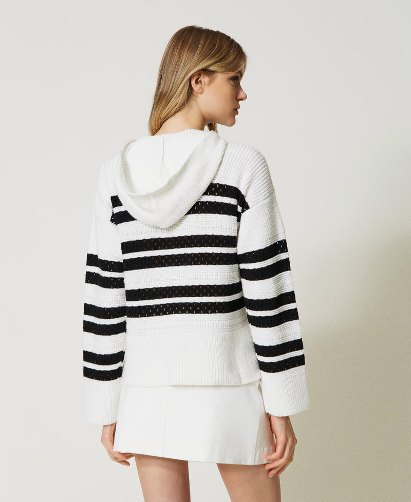 Jersey boxy de tejido Treecot Mujer, Blanco | TWINSET Milano