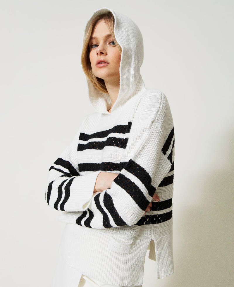 Jersey boxy de tejido Treecot Mujer, Blanco | TWINSET Milano