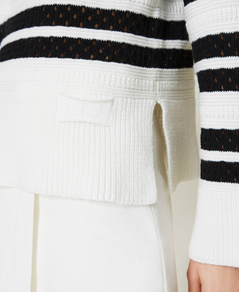 Jersey boxy de tejido Treecot Mujer, Blanco | TWINSET Milano