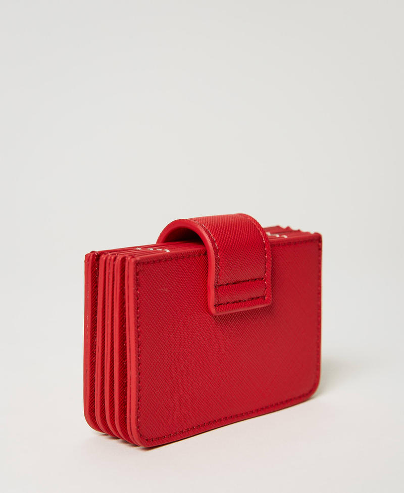 Tarjetero con correa y Oval T Mujer, Rojo | TWINSET Milano