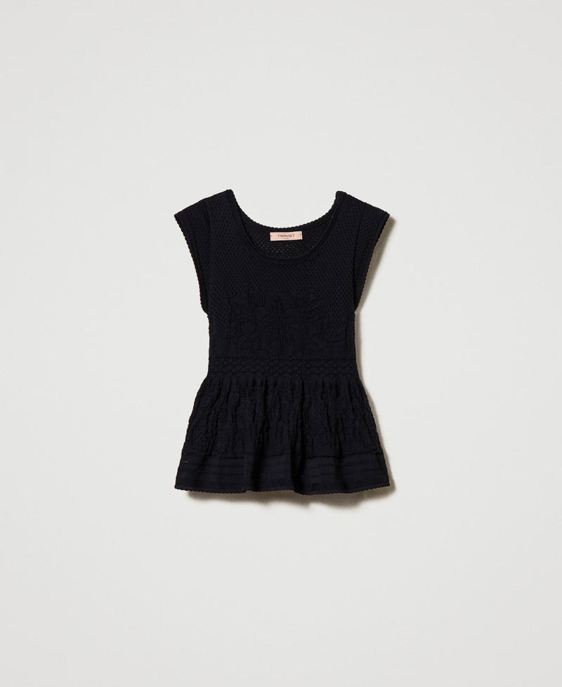 Knit godet top Woman, Black | TWINSET Milano