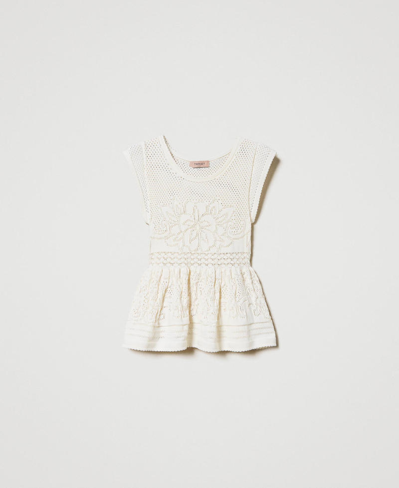 Knit godet top Woman, White | TWINSET Milano